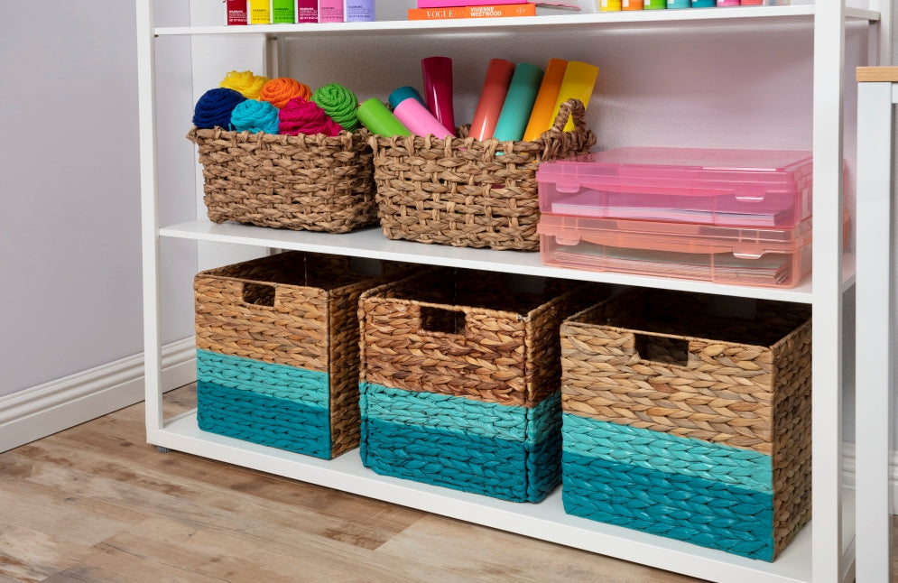 Craft Room Decluttering: Painted Storage Baskets – COLORSHOT