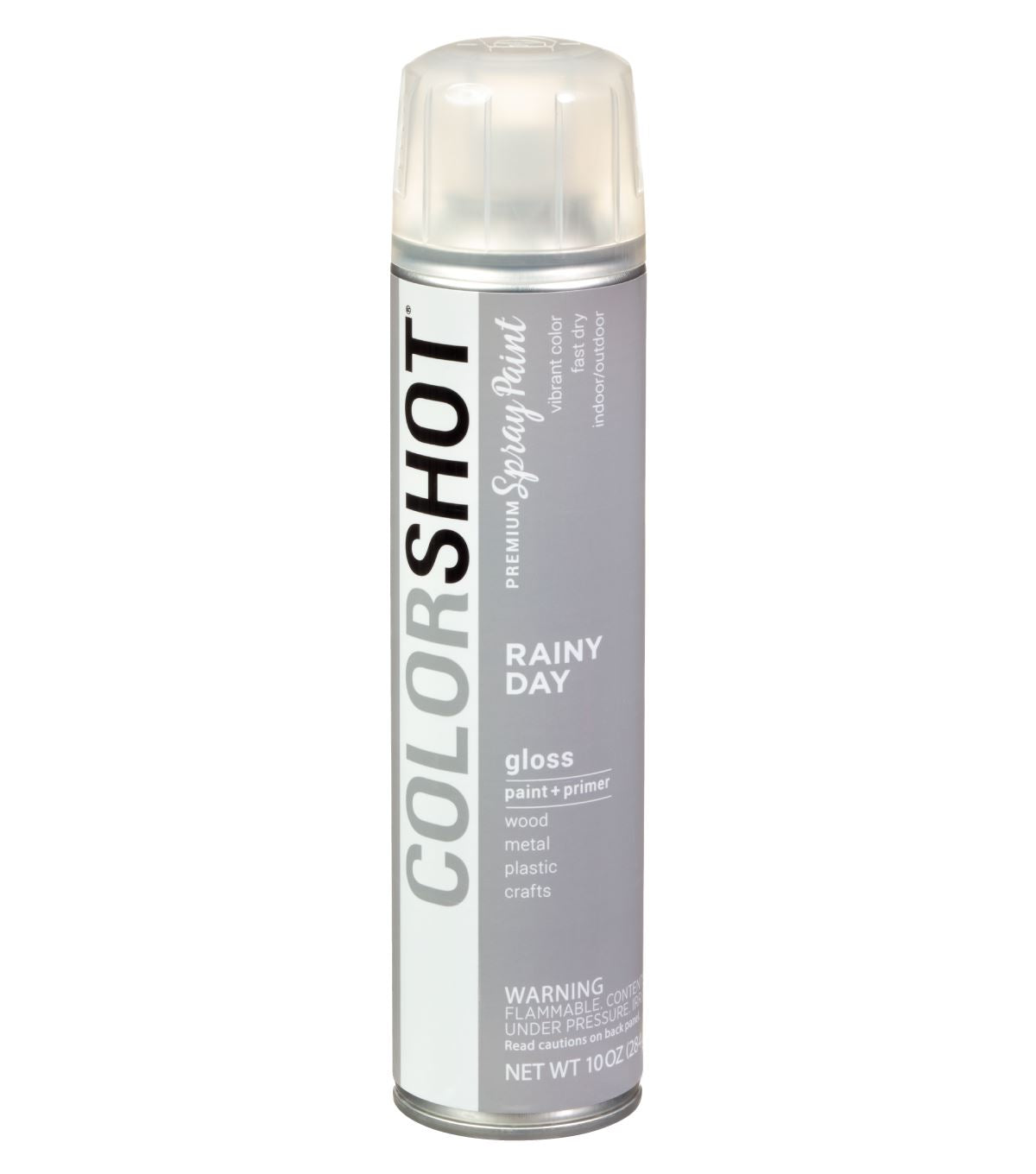 COLORSHOT Gloss Spray Paint Rainy Day (Light Gray) 10 oz.