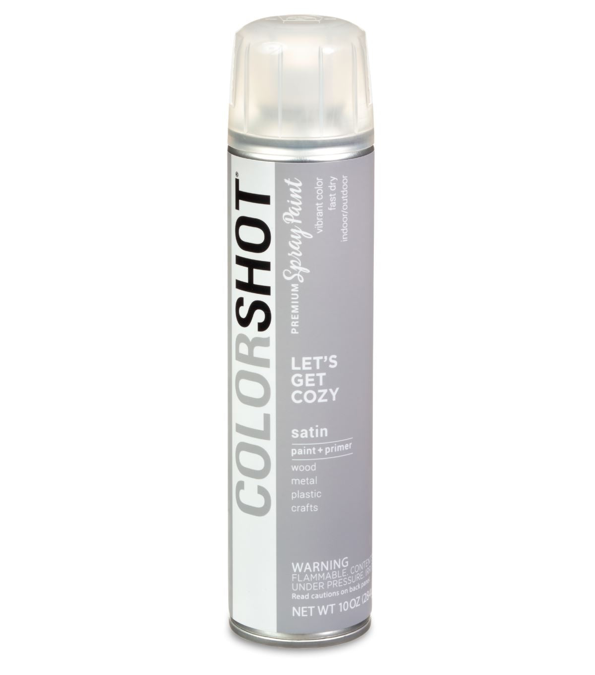 COLORSHOT Satin Spray Paint Lets Get Cozy (Light Gray) 10 oz.